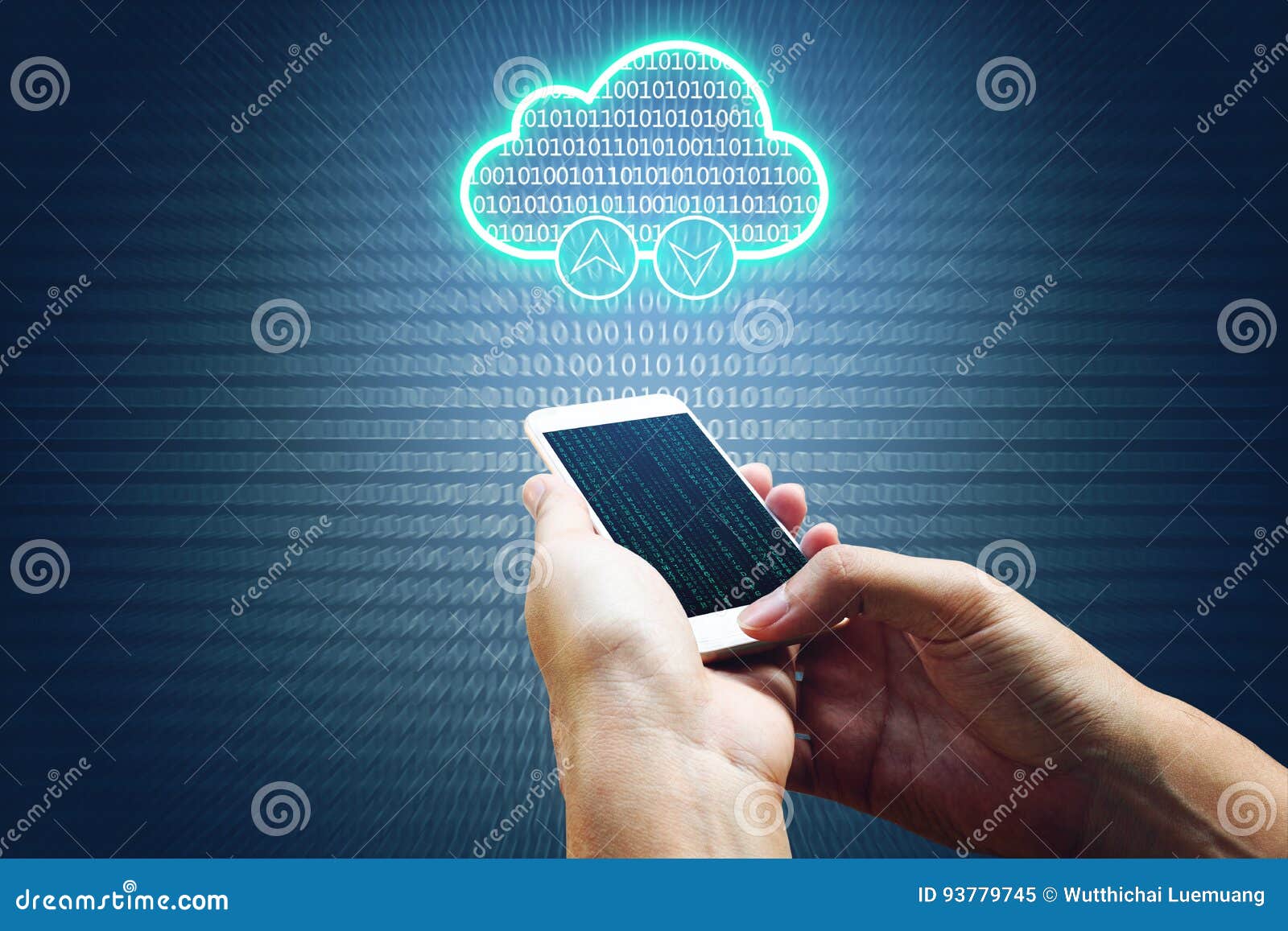Cloud Computing Connectivity Concept and Hand Man Using Smartphone ...