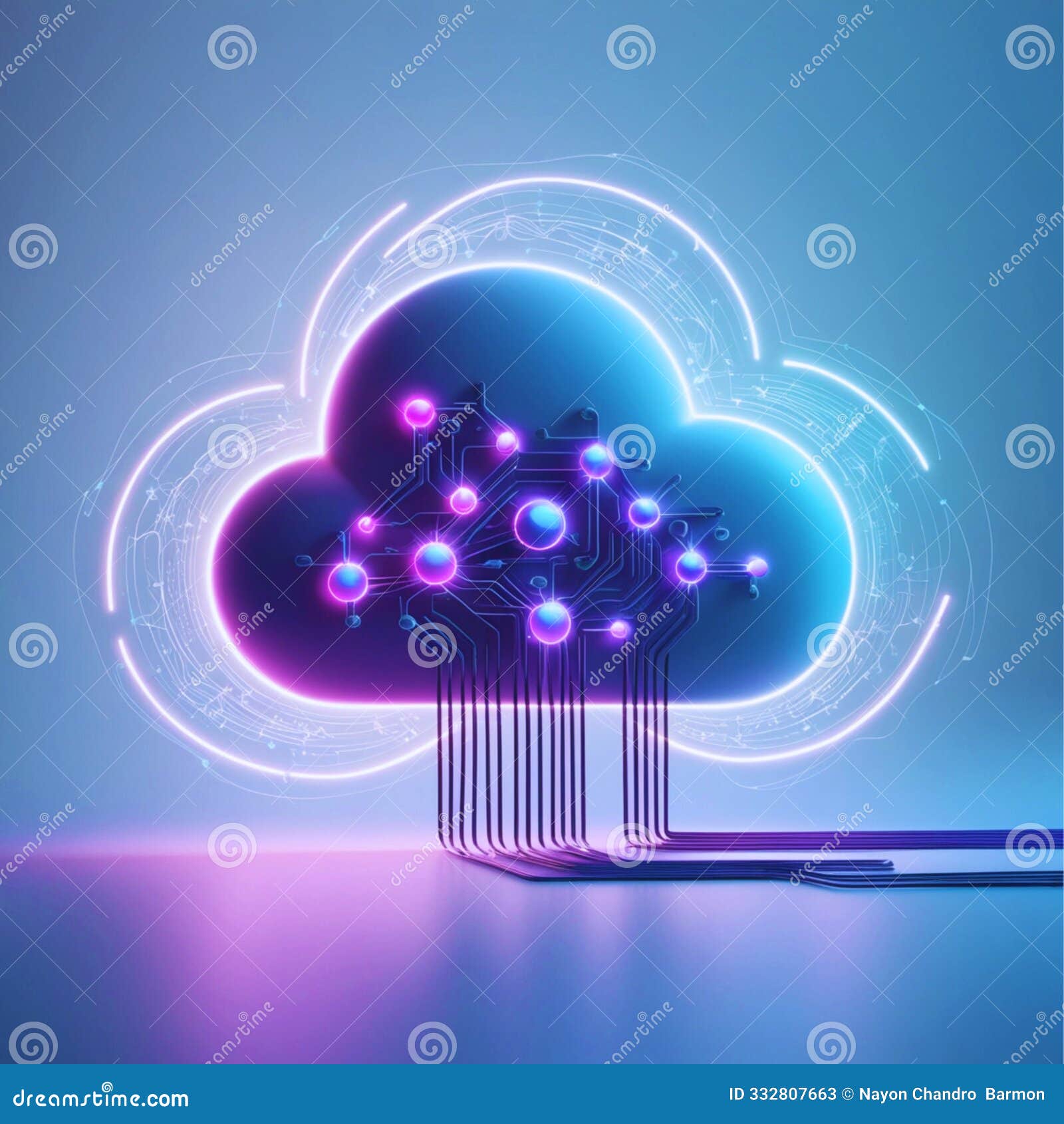Cloud Computing Created with Generative AI Technology Stock ...