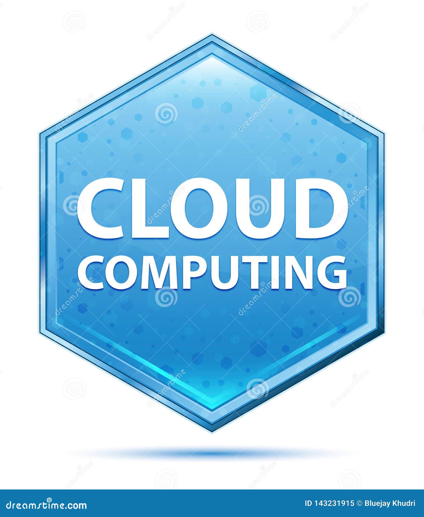 Cloud Computing Crystal Blue Hexagon Button Stock Illustration ...