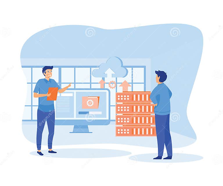 Cloud Computing Data Center. Big Data Flow Processing Concept, Cloud Database Stock Vector ...