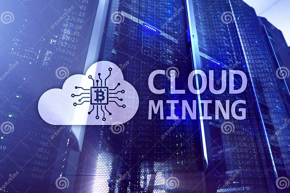 Cloud Computing, Data or Cryptocurrency Bitcoin, Ethereum Mining in Data Center. Server Room ...