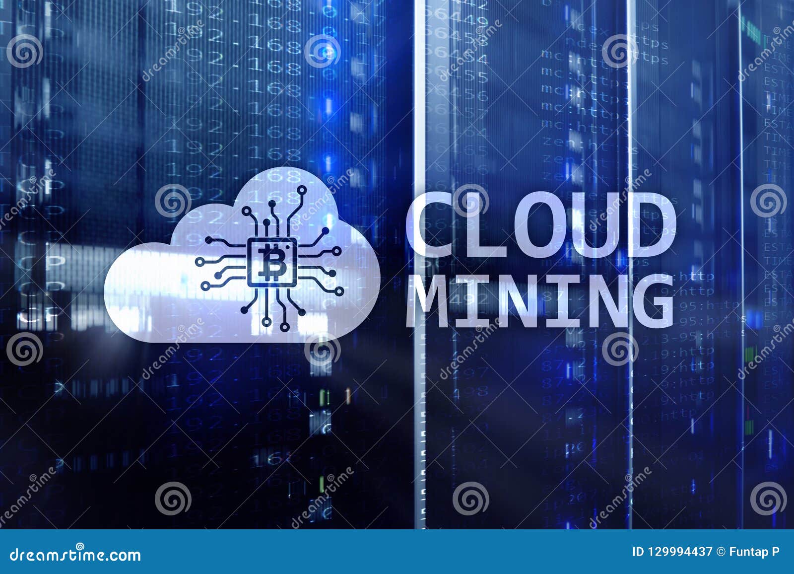 Cloud Computing Data Or Cryptocurrency Bitcoin Ethereum Mining In Data Center Server Room