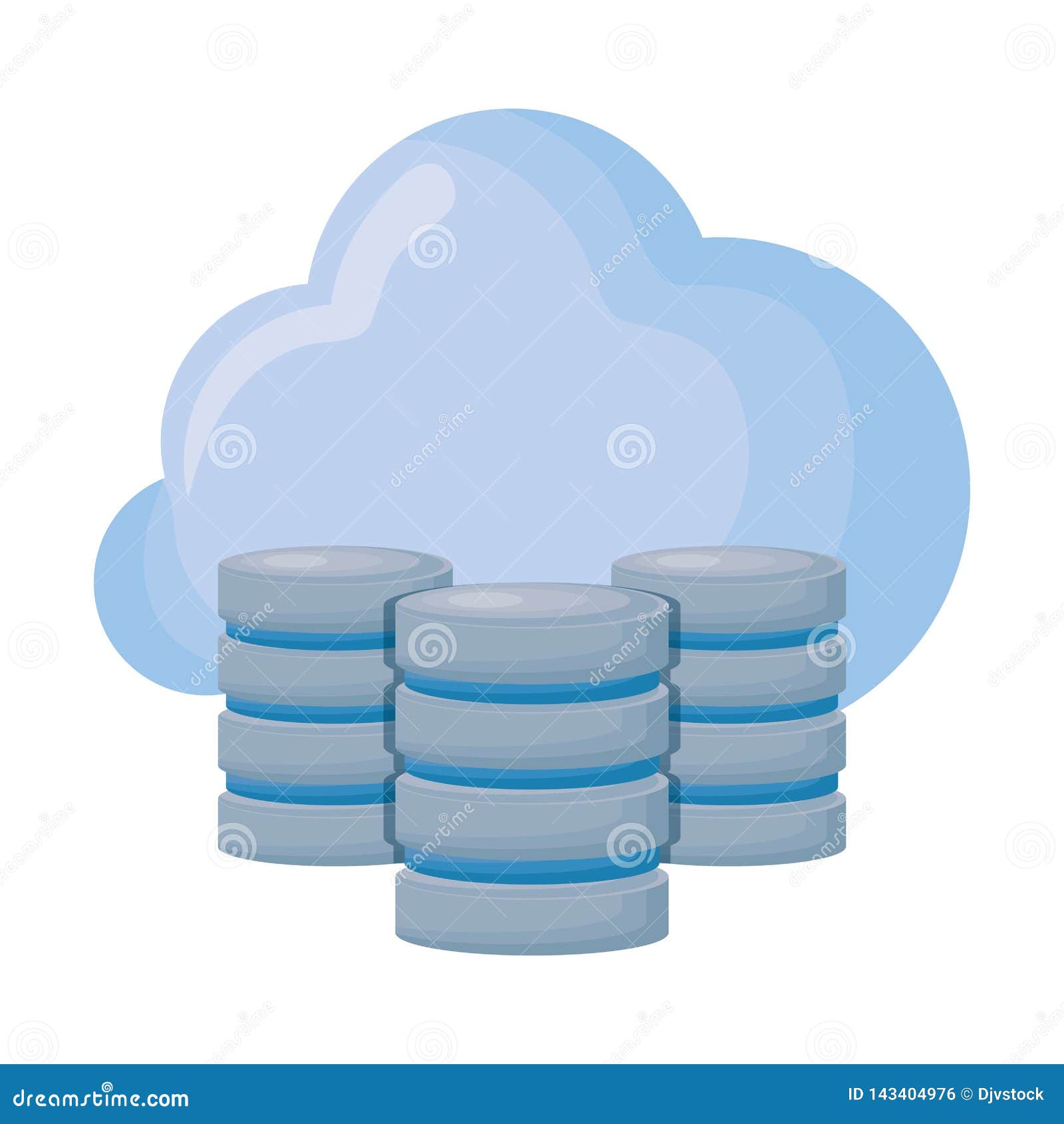 Cloud Computing with Data Disks Stock Illustration - Illustration of connect, communication ...