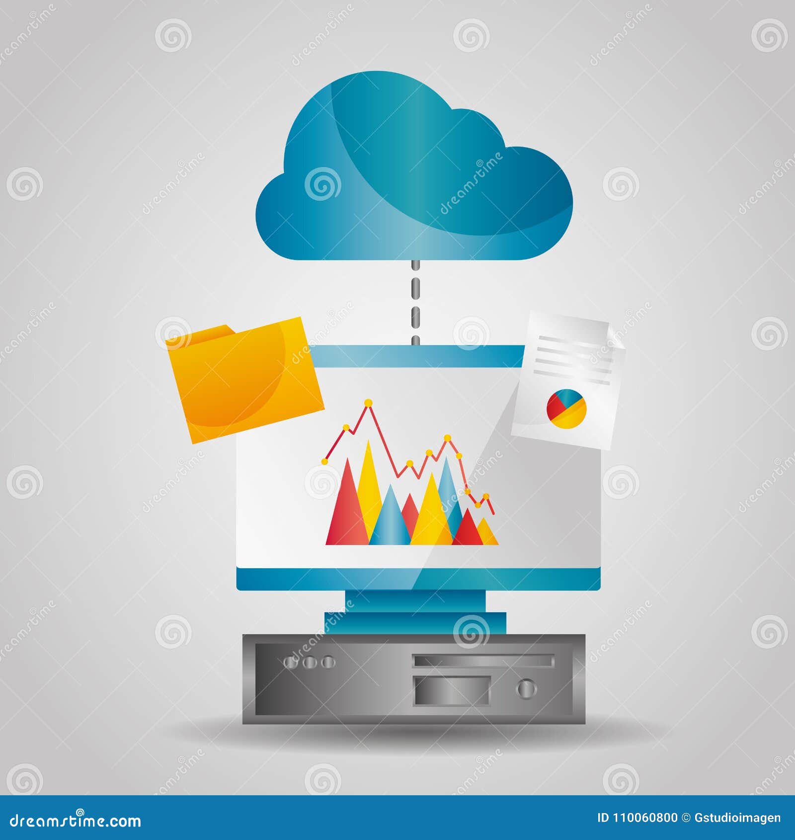 Cloud Computing Data Folder File Transfer Info Stock Vector - Illustration of digital, access ...