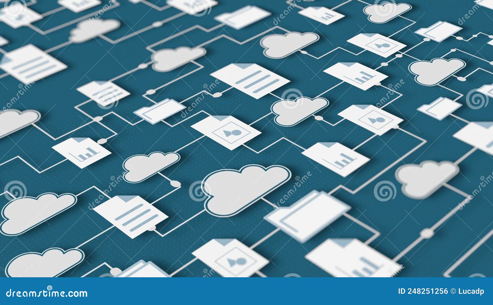 Cloud Computing and Data Management Concept Stock Illustration ...