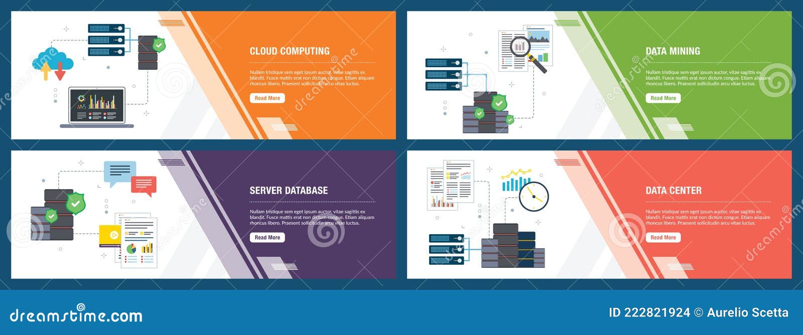 Cloud Computing Data Mining And Data Center Stock Vector Illustration Of Dashboard Data