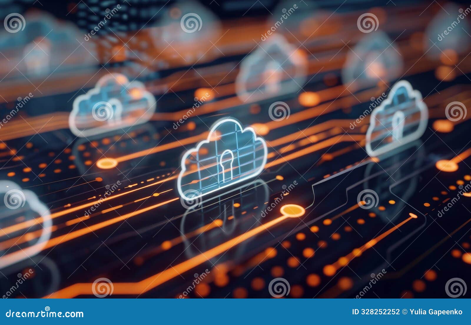 Cloud Computing Data Network Stock Photo - Image of generative ...