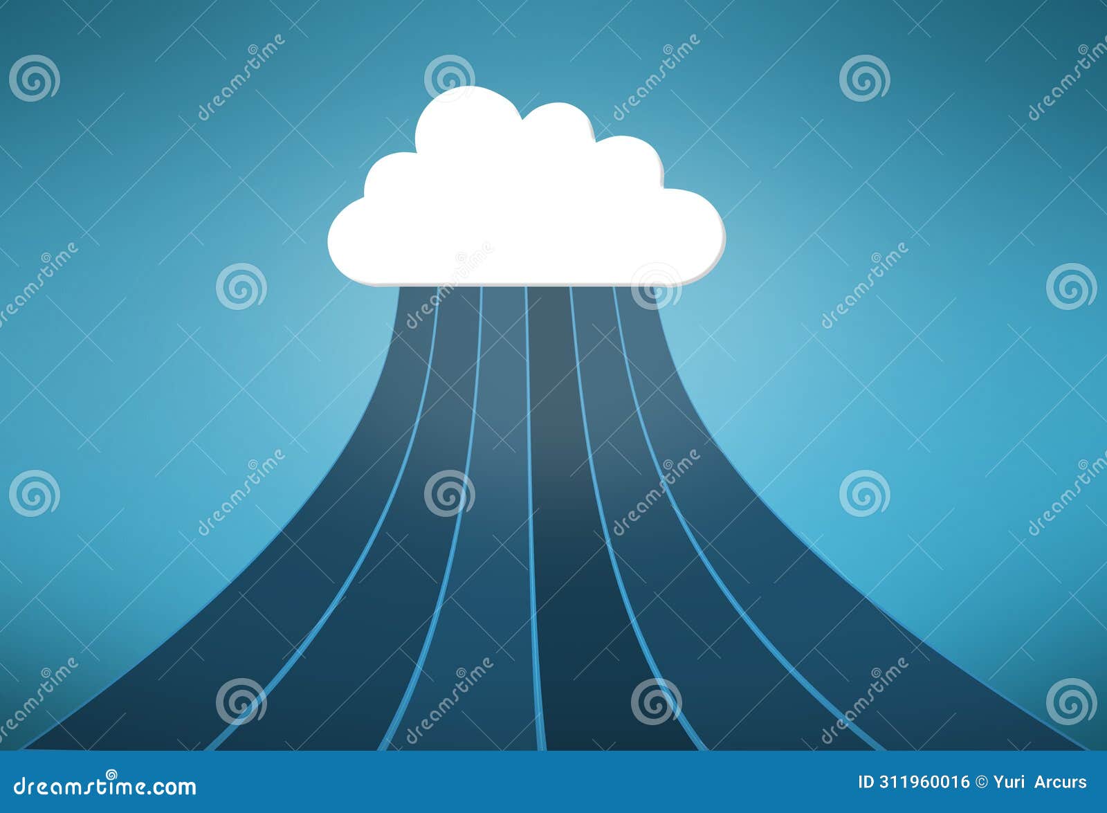 Cloud Computing, Data and Path with Graphic, Icon and Sign for ...