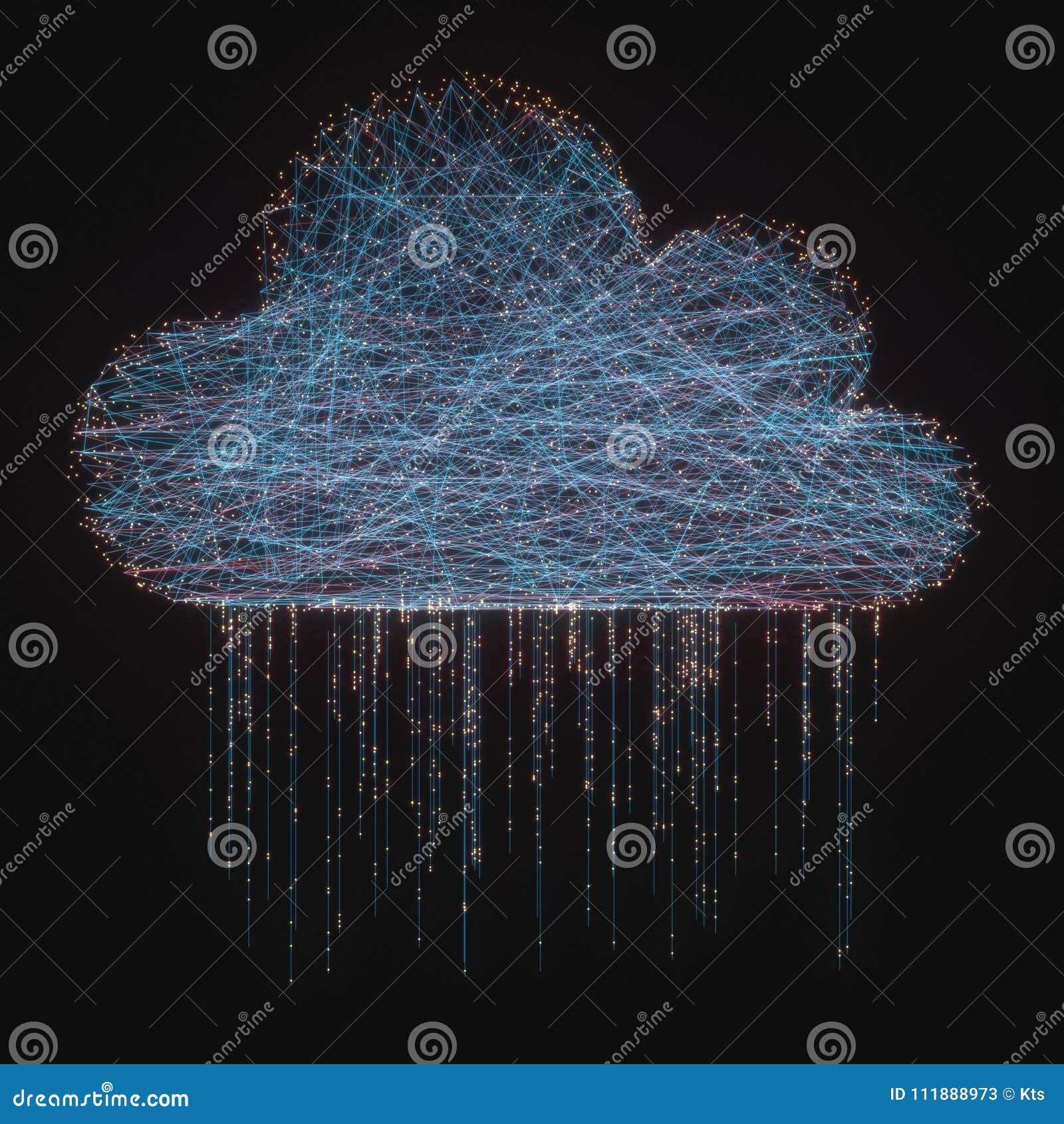Cloud Computing Data Rain stock illustration. Illustration of connect ...