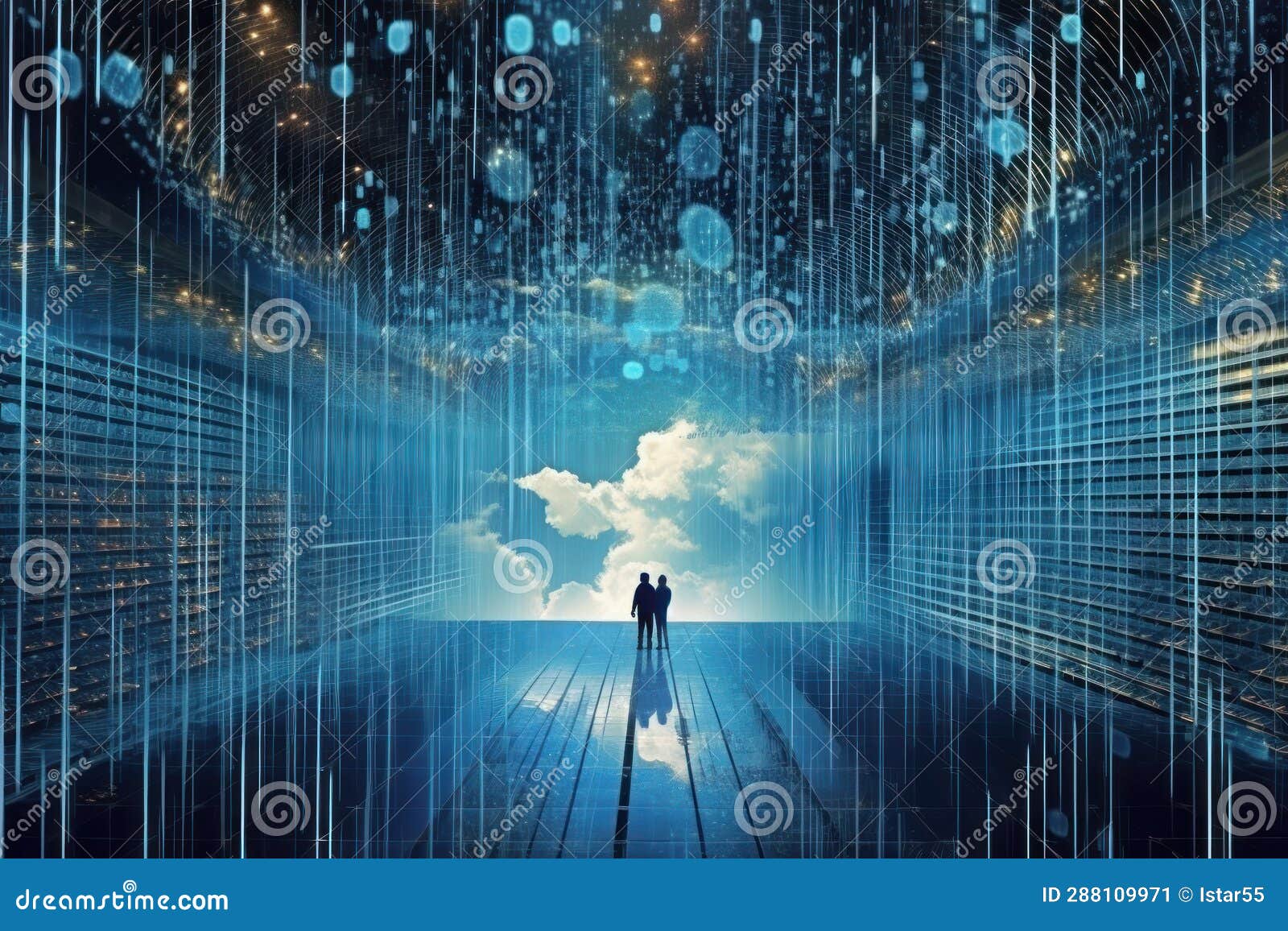 Cloud Computing and Data Storage AI Generated Stock Image - Image of ...