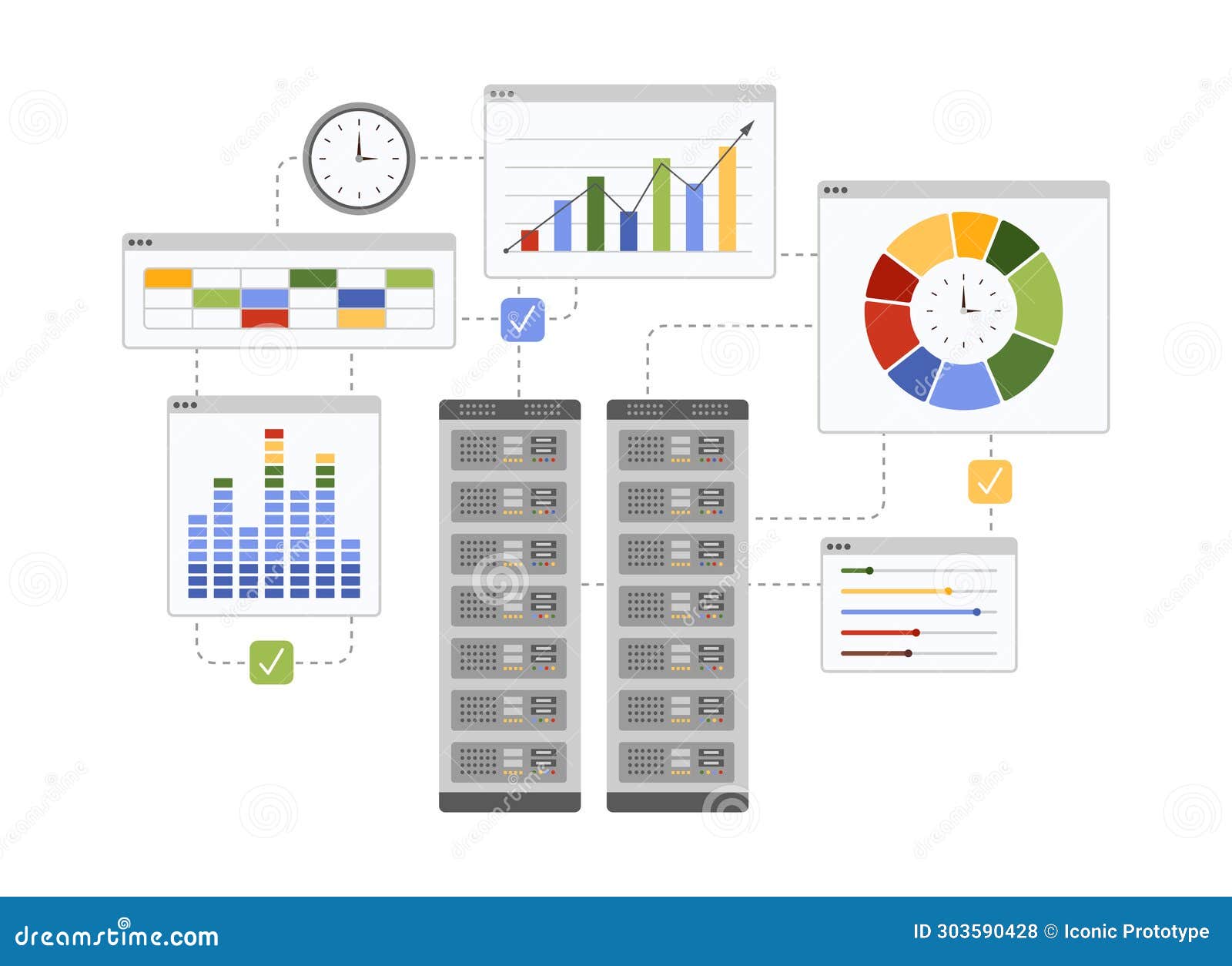 Cloud Computing, Data Storage and Analytics System Based on Server, Access To Information Stock ...
