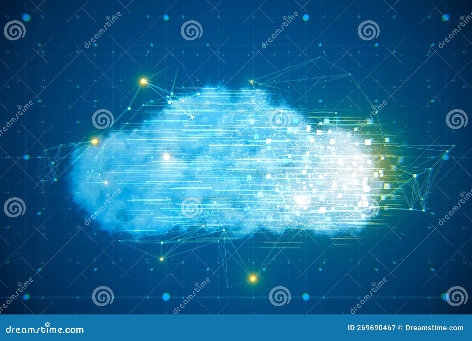 Cloud Computing and Data Storage Concept with Graphic Cloud with Pixels ...