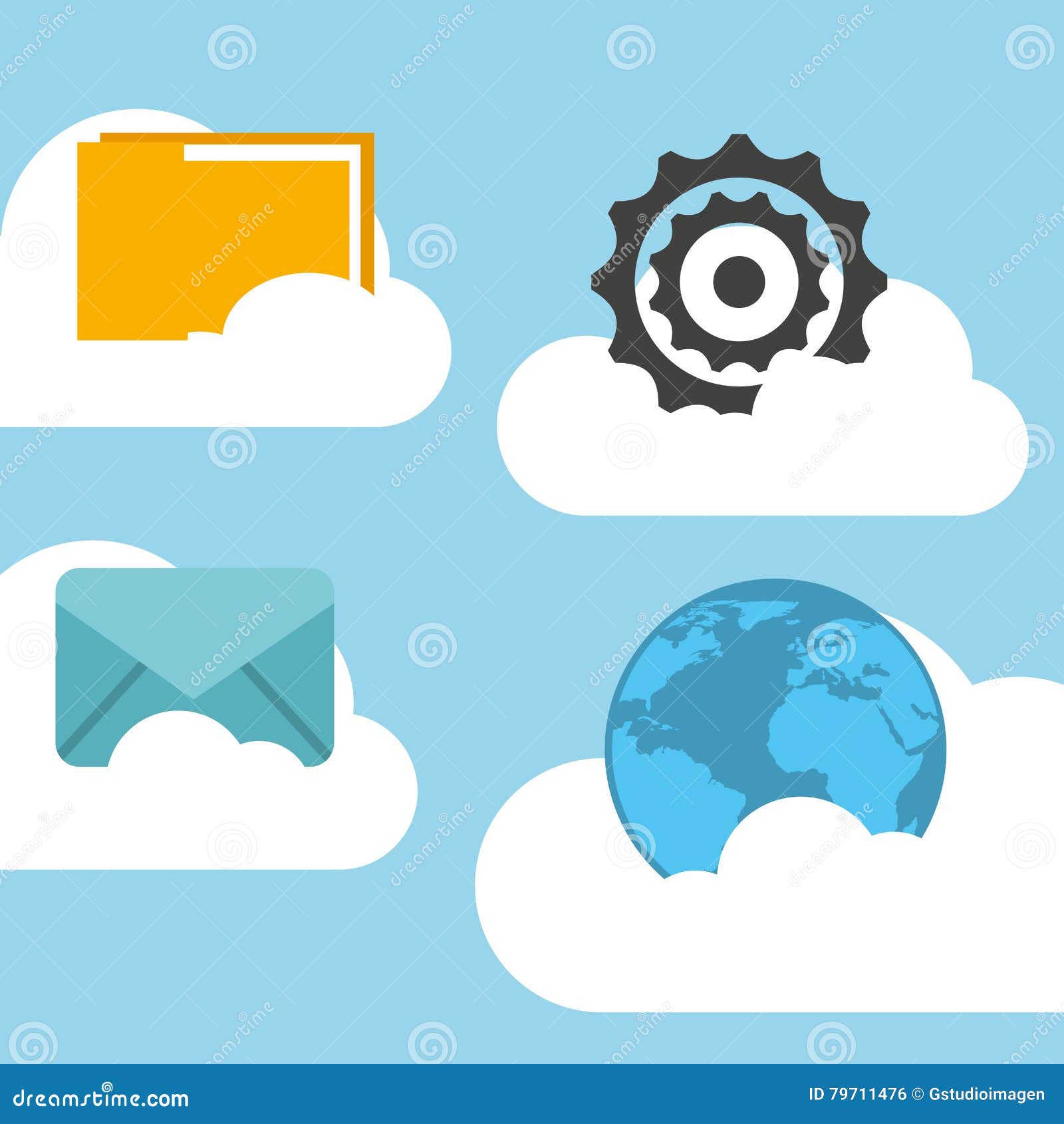 Cloud Computing Data Storage Stock Illustration - Illustration of ...