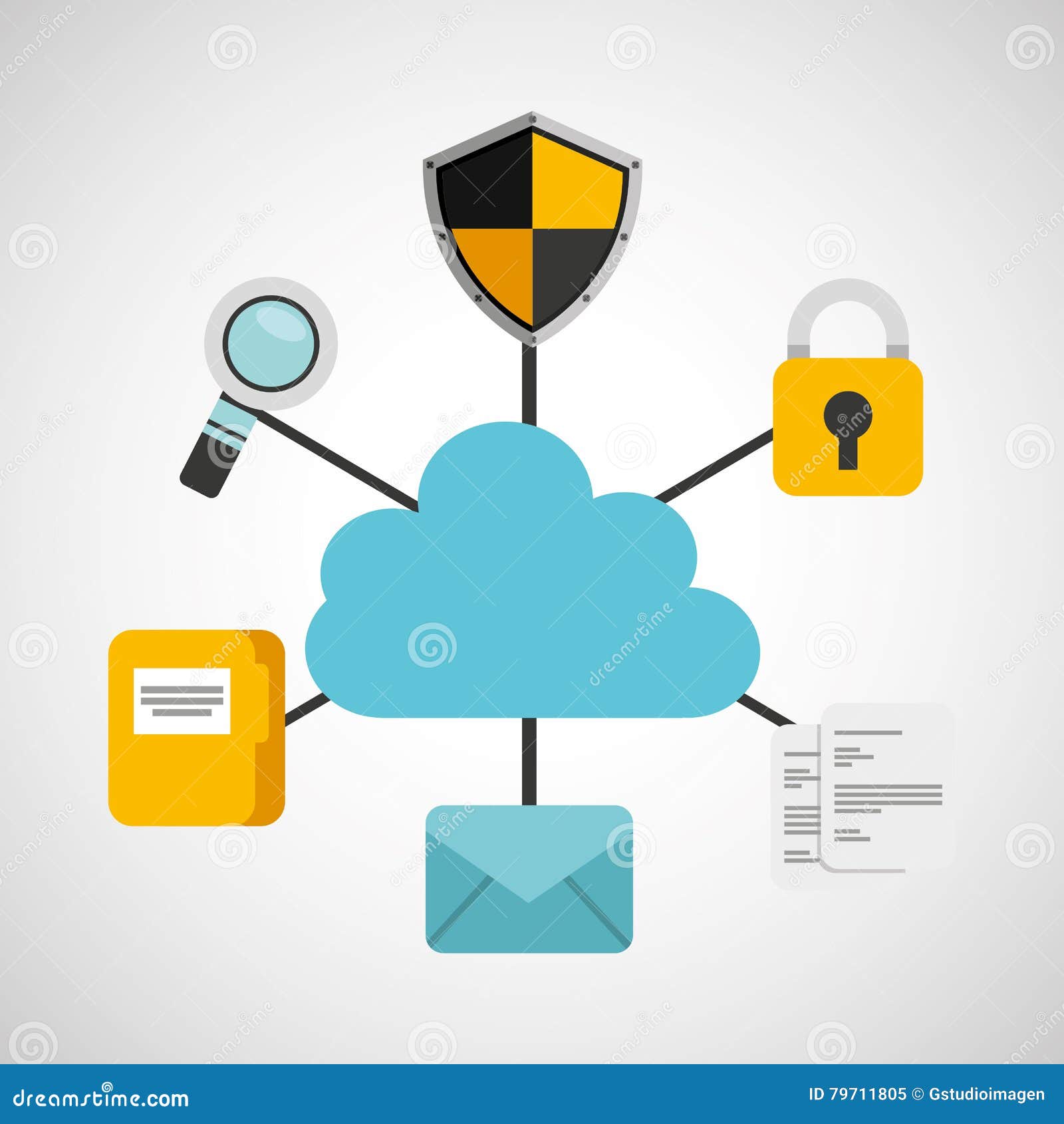 Cloud Computing Data Storage Stock Illustration - Illustration of data ...