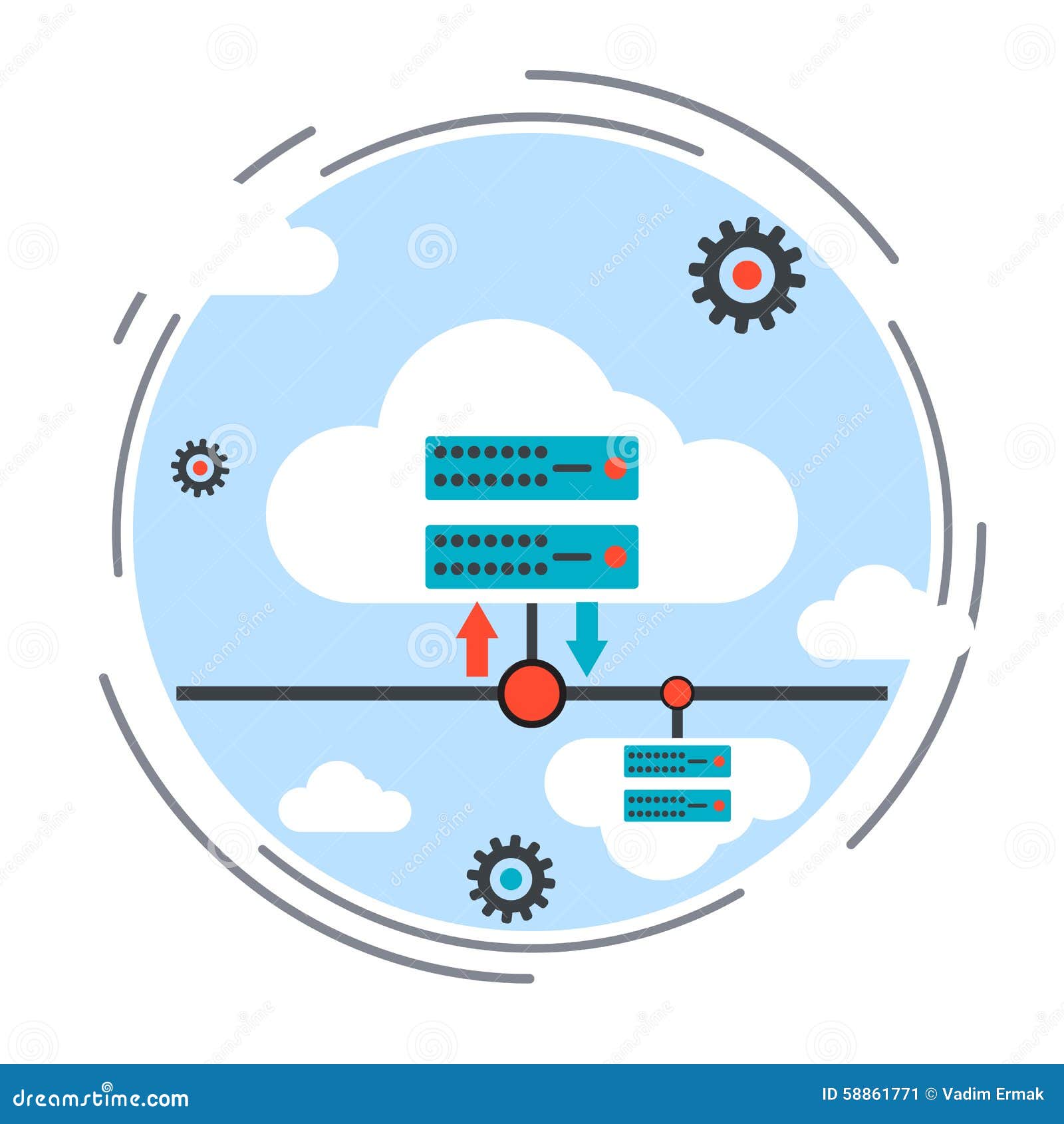 Cloud Computing, Data Storage, Remote Control Vector Concept Stock ...