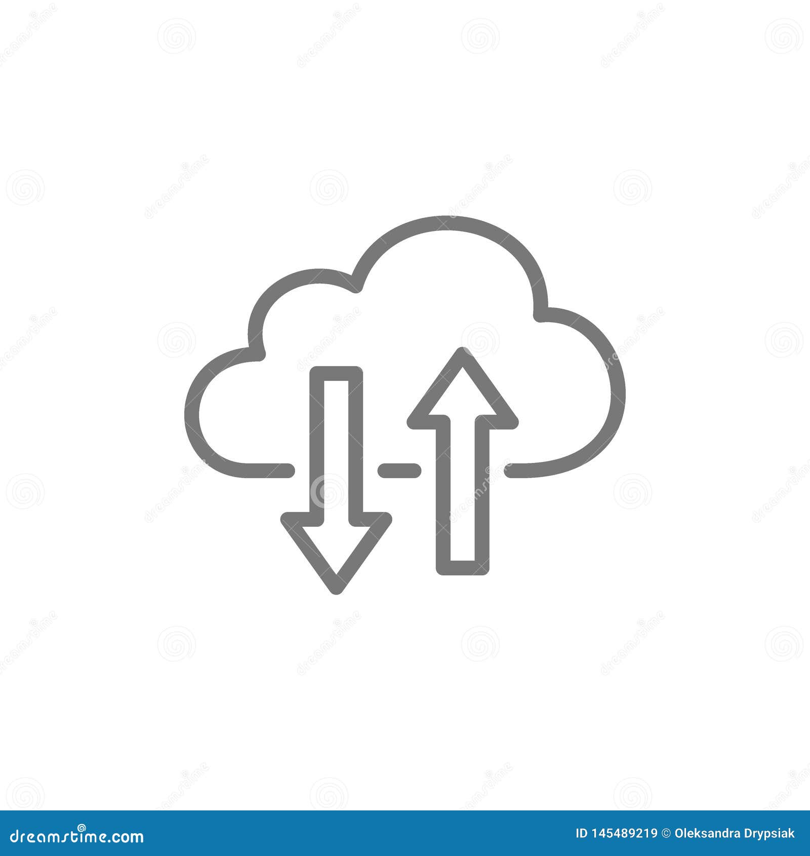 Cloud Computing, Data Transfer Line Icon. Stock Vector - Illustration ...