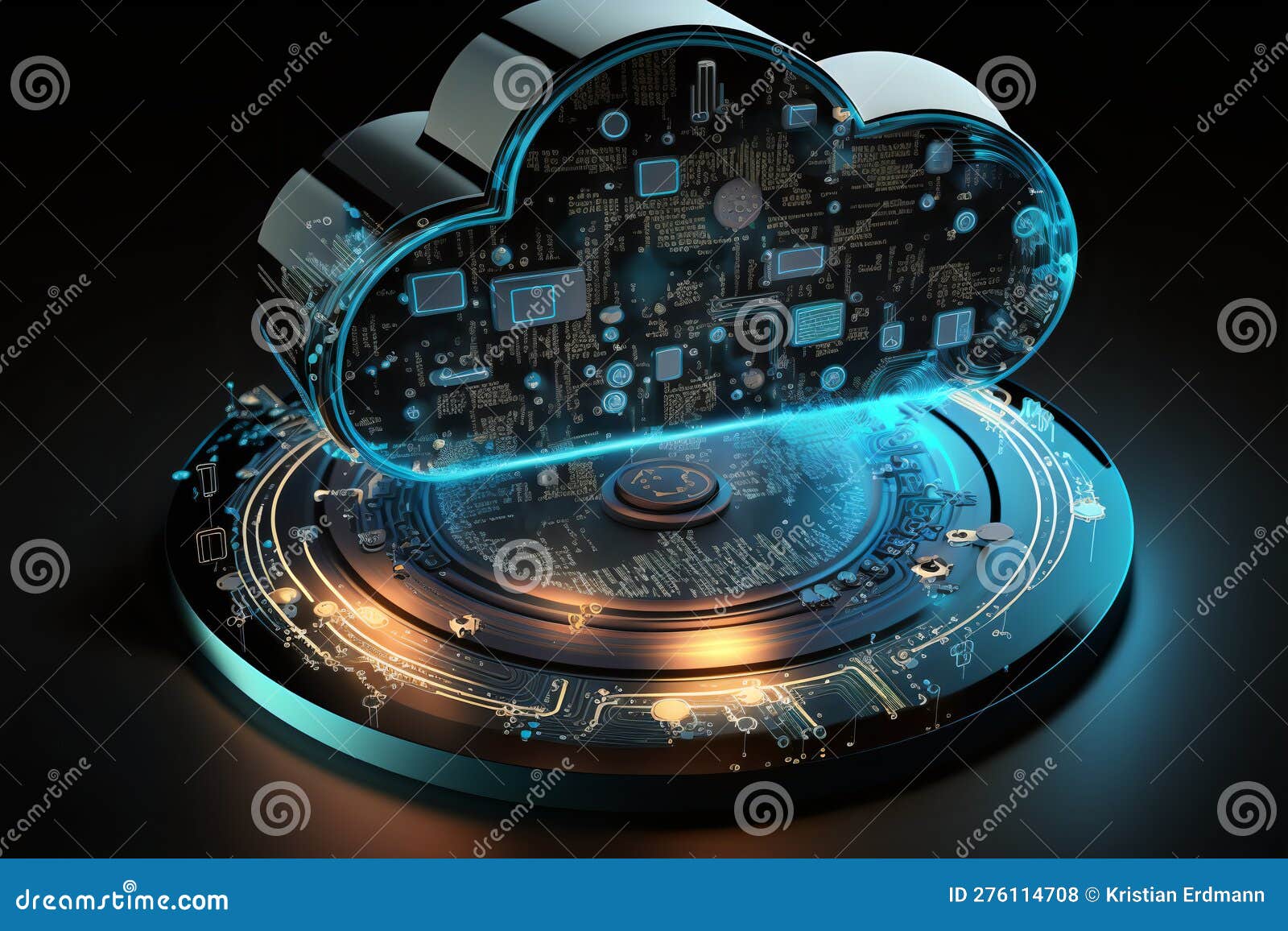Cloud Computing Data Transfer Network Stock Illustration - Illustration ...