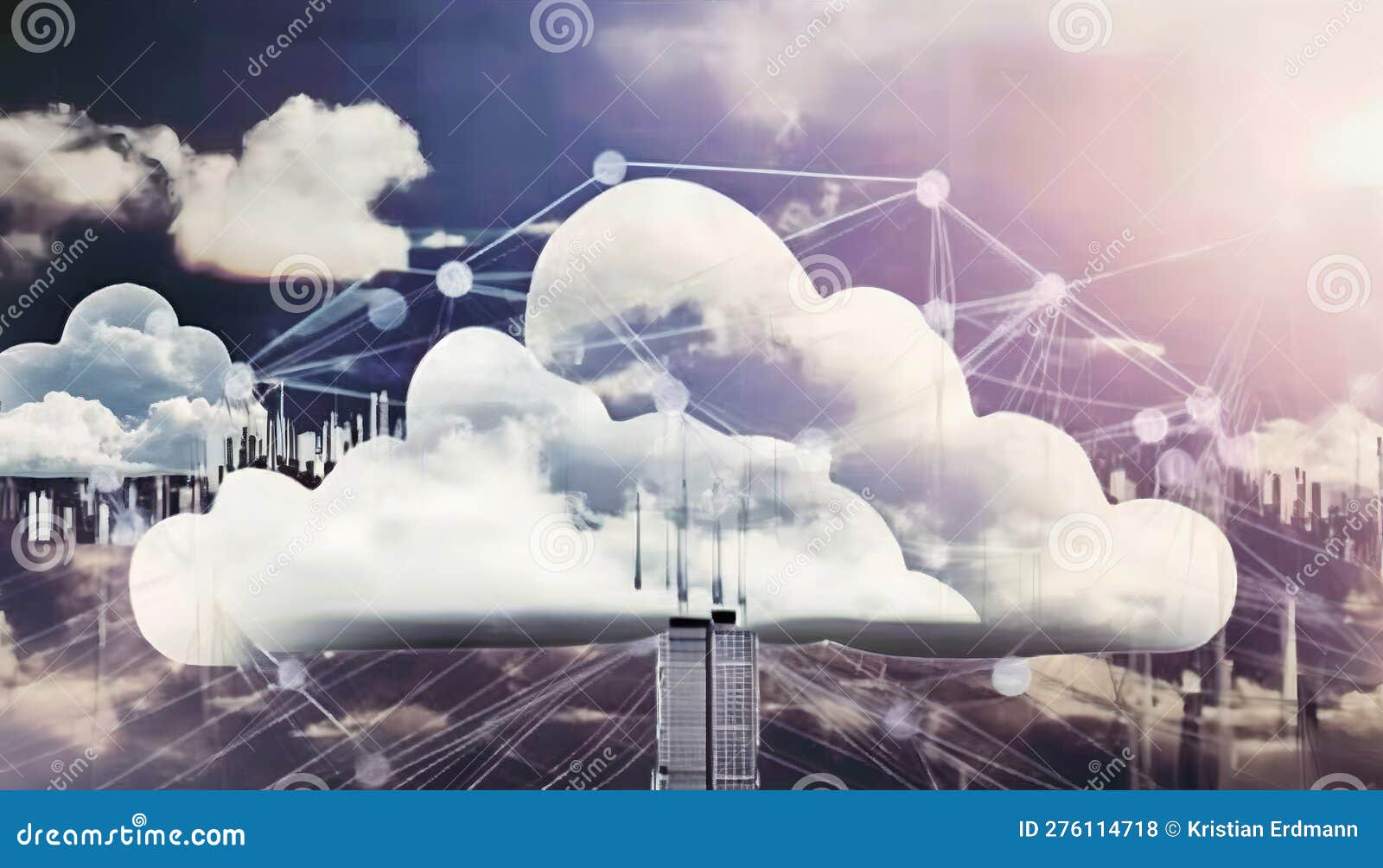 Cloud Computing Data Transfer Network Stock Illustration - Illustration ...