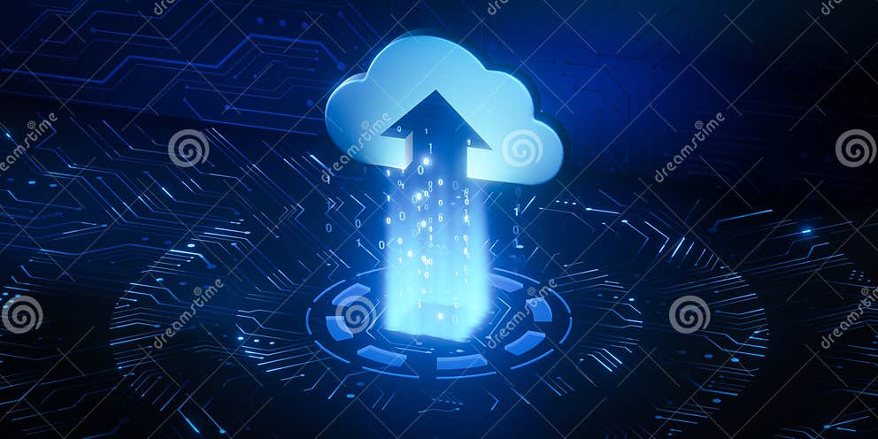 Cloud Computing Data Upload Concept Stock Illustration - Illustration of icon, computer: 321416216