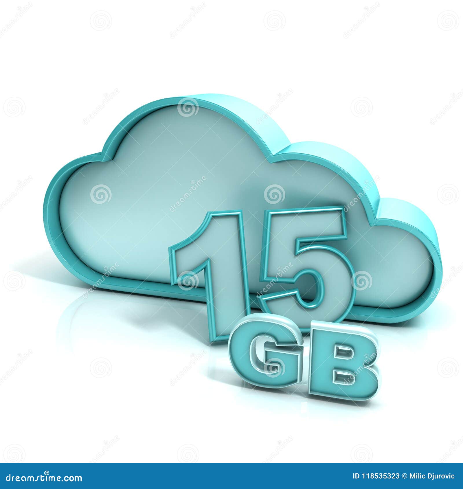 Cloud Computing and Database. 15 GB Capacity Stock Illustration ...