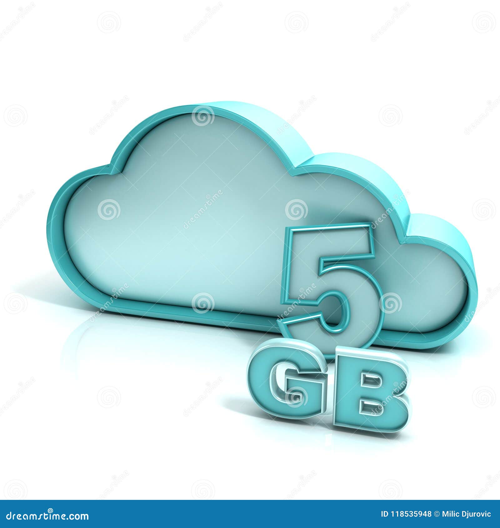 Cloud Computing and Database. 5 GB Capacity Stock Illustration ...