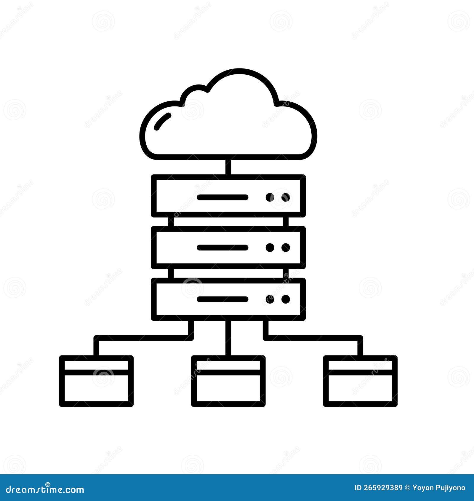 Cloud Computing Database Icon with Internet Network Stock Vector - Illustration of internet ...