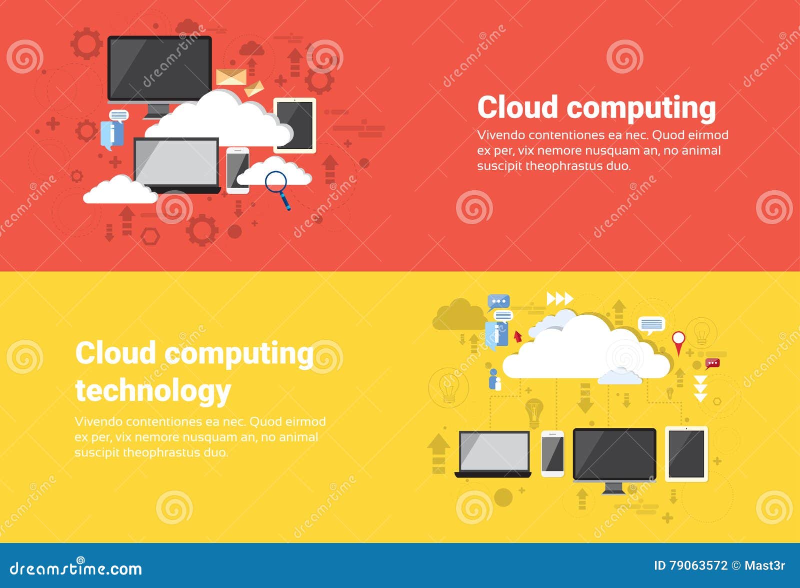 Cloud Computing Database Services Web Technology Banner Stock Vector ...