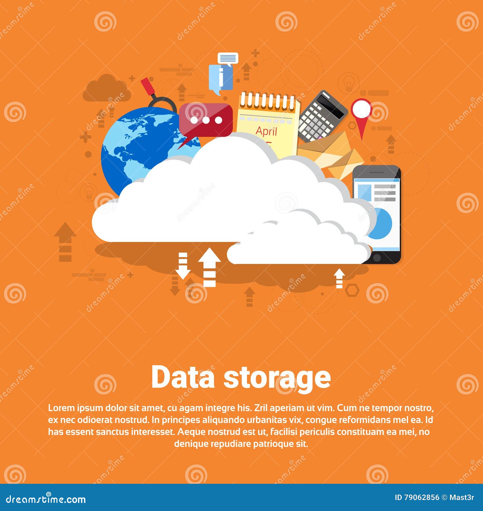Cloud Computing Database Storage Services Web Technology Banner Stock Vector - Illustration of ...