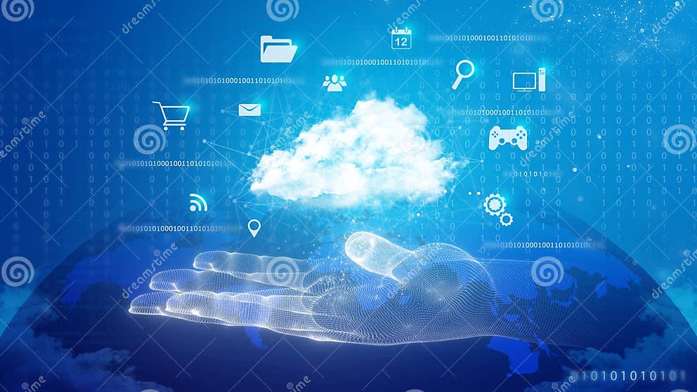 Cloud Computing Design Concept. Abstract Cloud Connection Technology ...