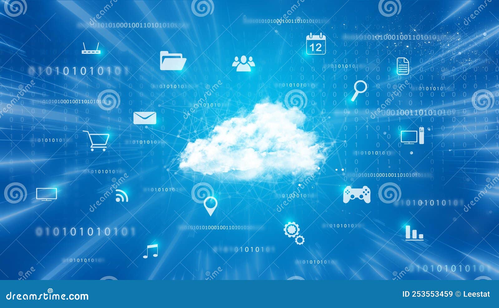 Cloud Computing Design Concept. Abstract Cloud Connection Technology ...