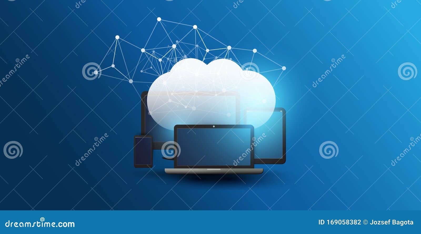 Cloud Computing Design Concept - Digital Connections, Technology ...
