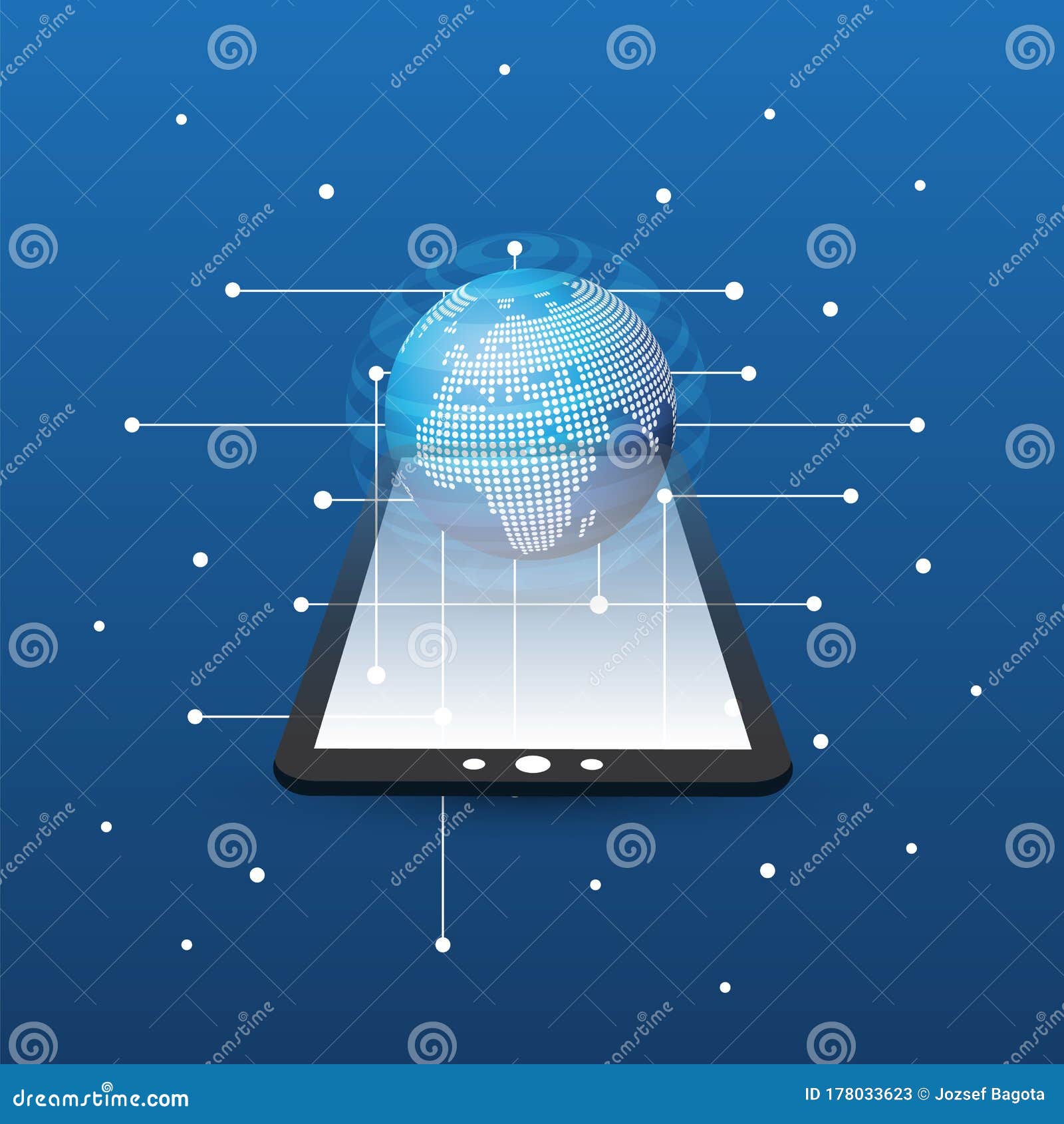 Cloud Computing Design Concept with Earth Globe and Tablet PC - Digital ...