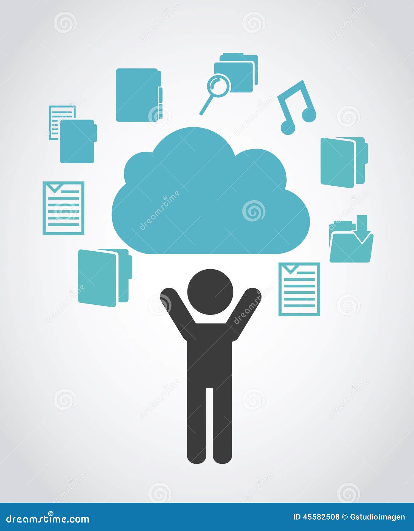 Cloud computing design stock vector. Illustration of downloads - 45582508