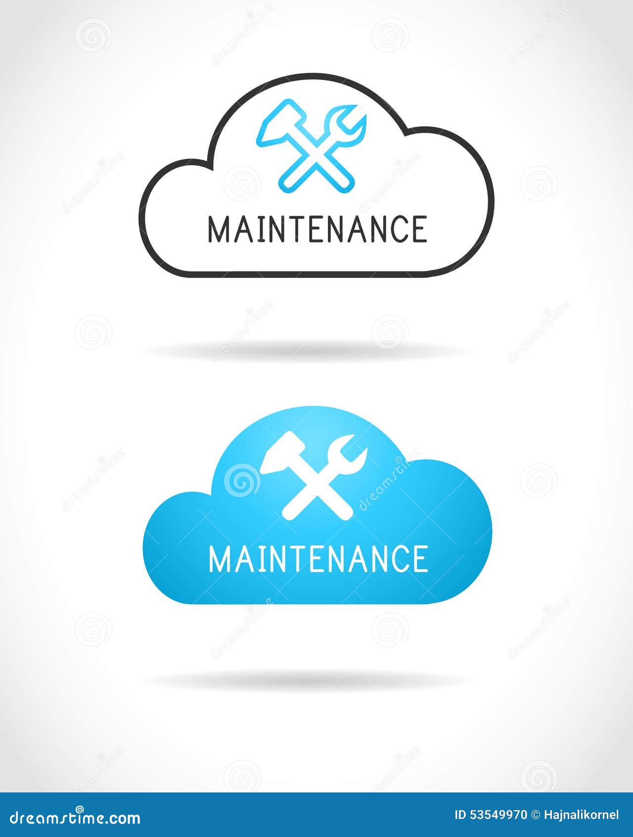 Cloud Computing Design with Maintenance Sign Stock Vector ...
