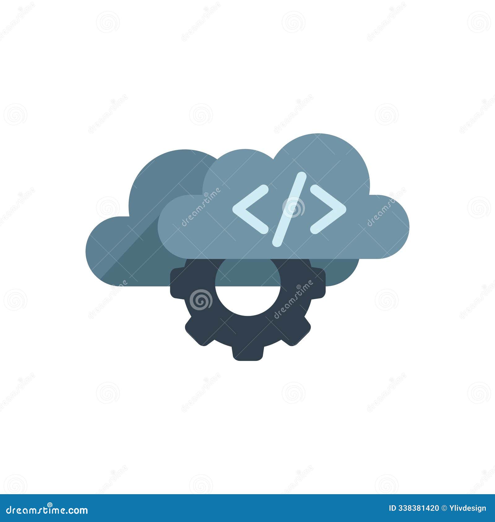 Cloud Computing Development Gear System Integration Icon Stock Illustration - Illustration of ...
