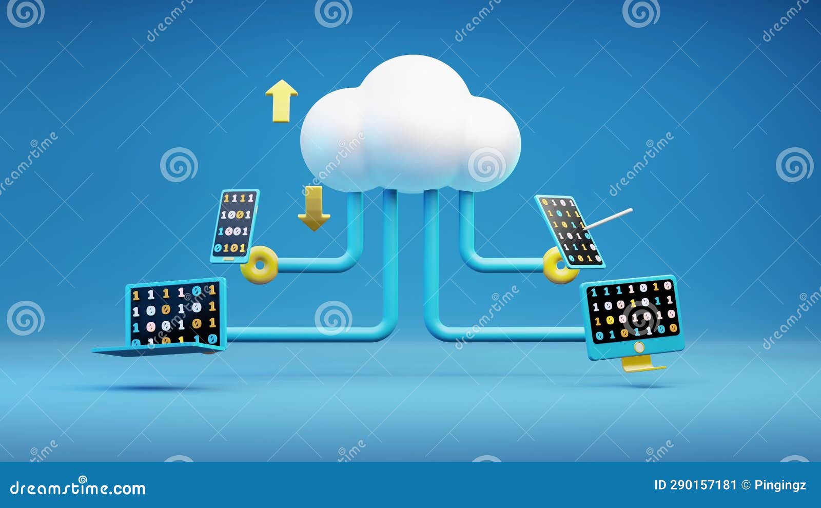 Cloud Computing Device Upload Data Simplify Stock Video - Video of blue, network: 290157181