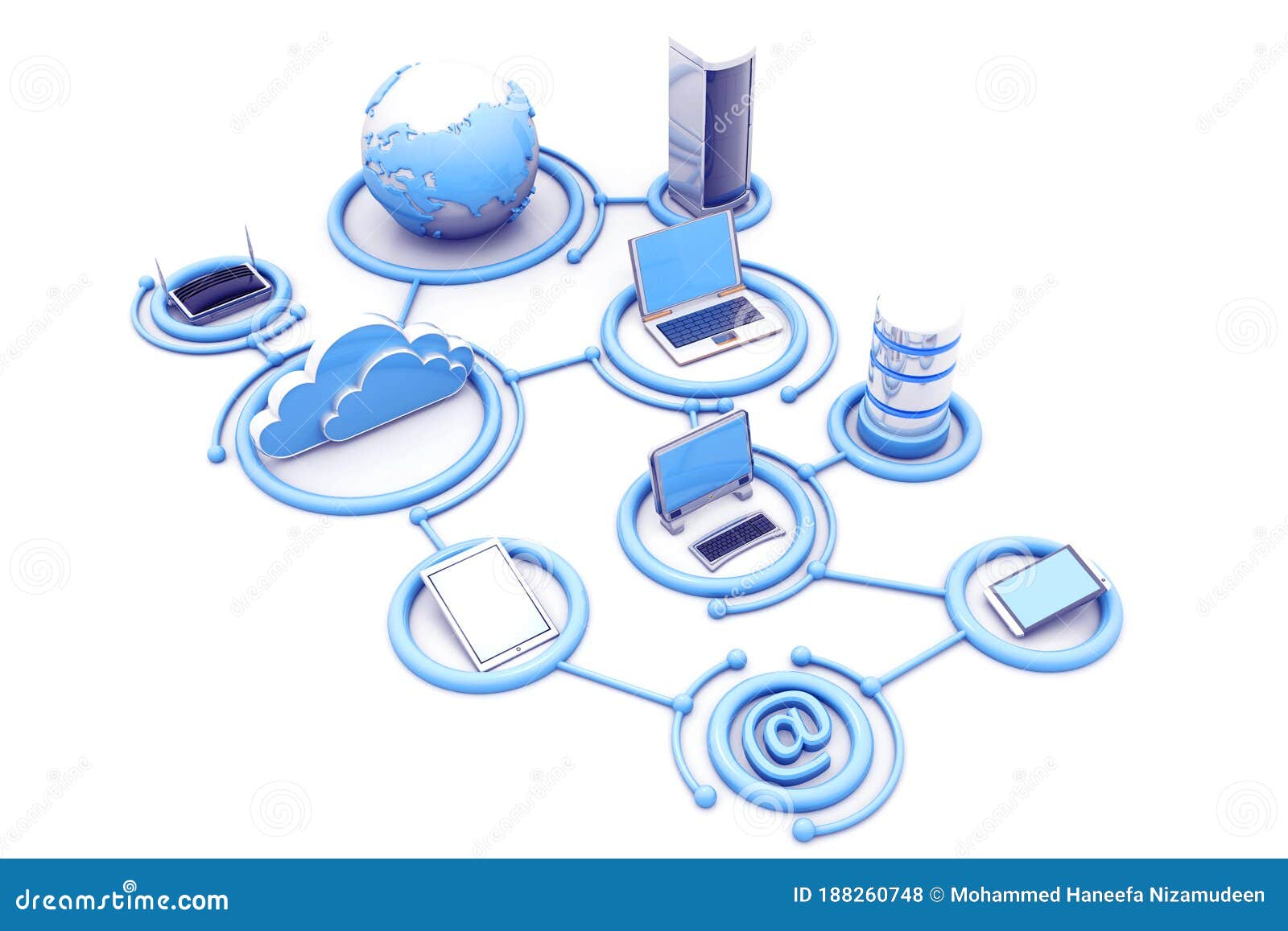 Cloud computing devices stock illustration. Illustration of networking ...
