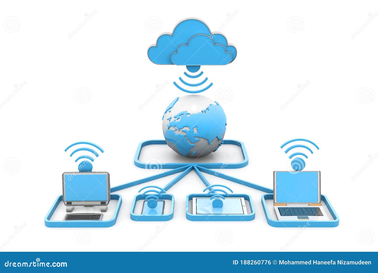 Cloud computing devices stock illustration. Illustration of equipment ...