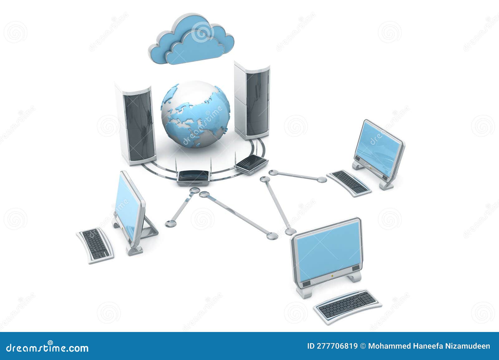 Cloud computing devices stock illustration. Illustration of service ...