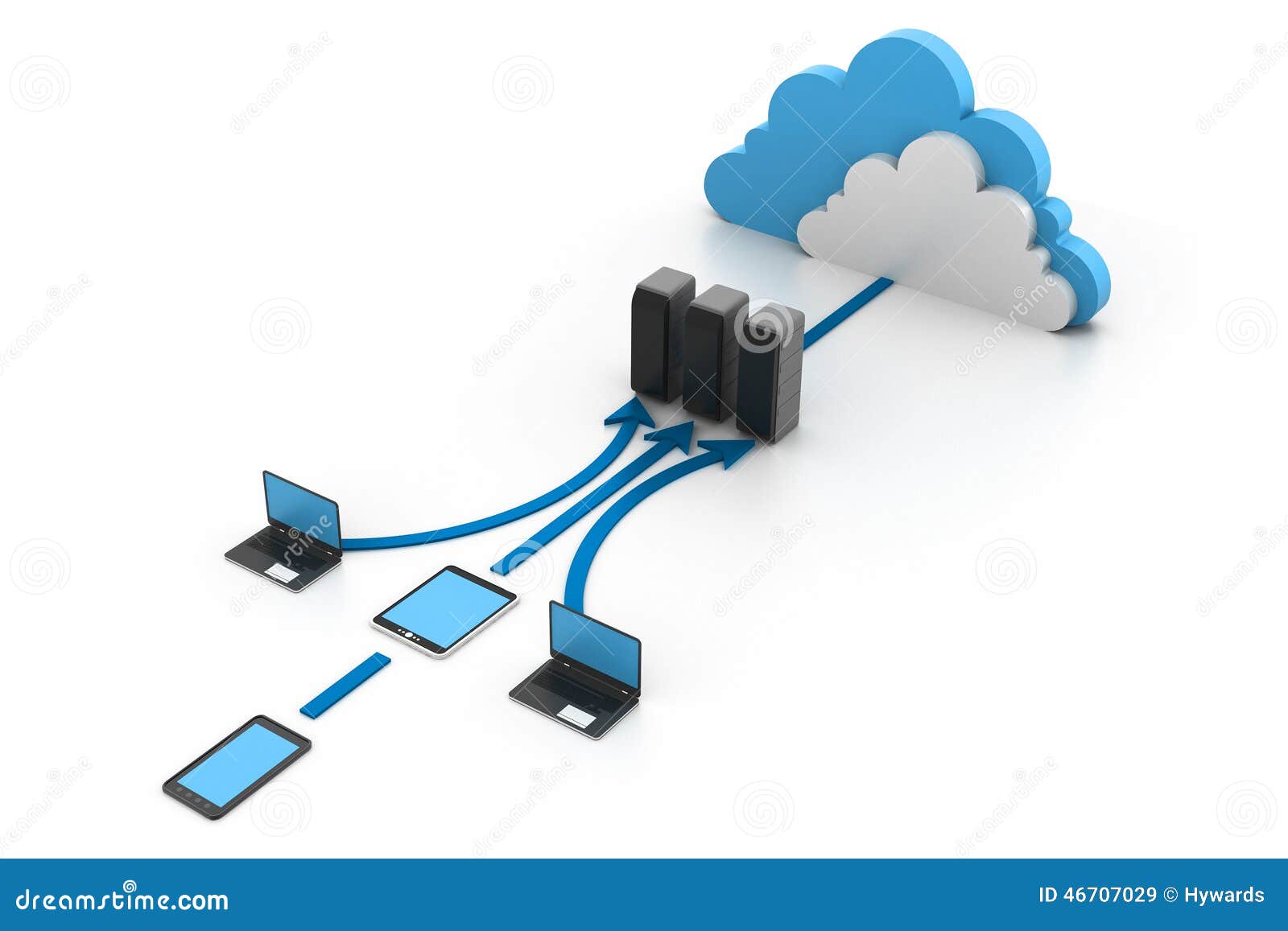 Cloud computing devices stock illustration. Illustration of desktop ...