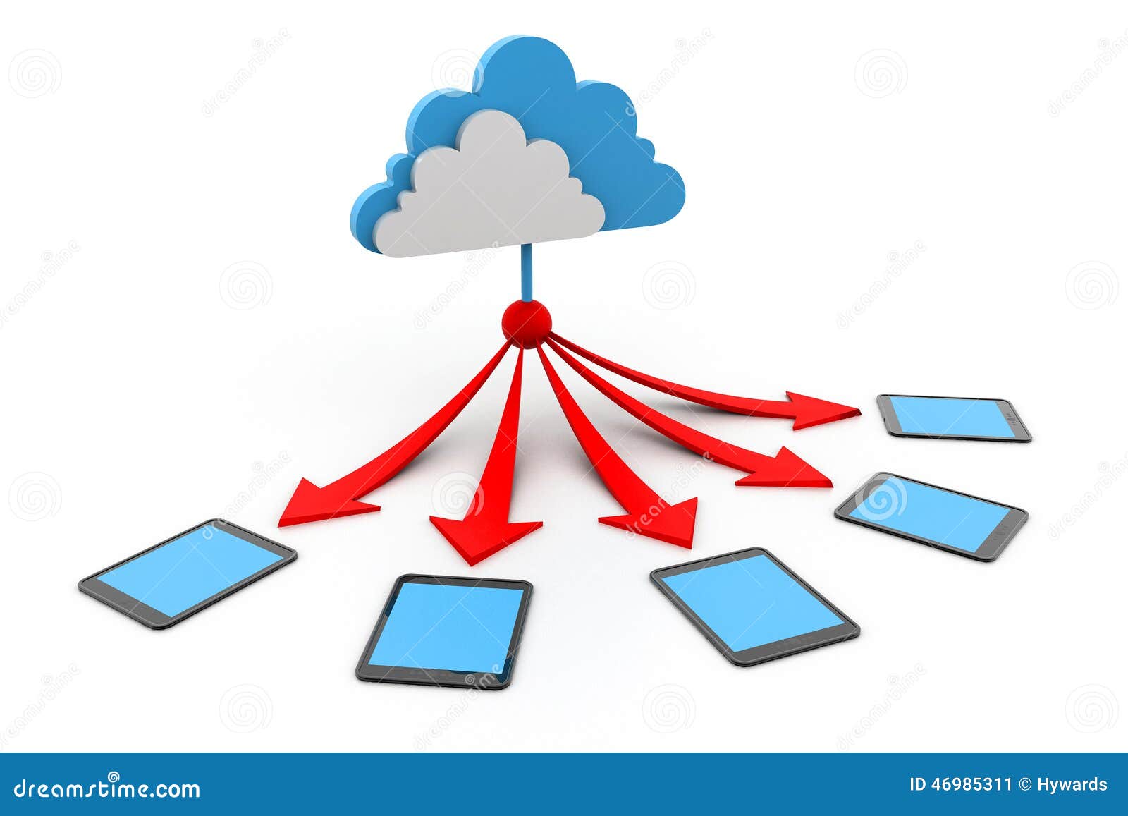 Cloud computing devices stock illustration. Illustration of network ...