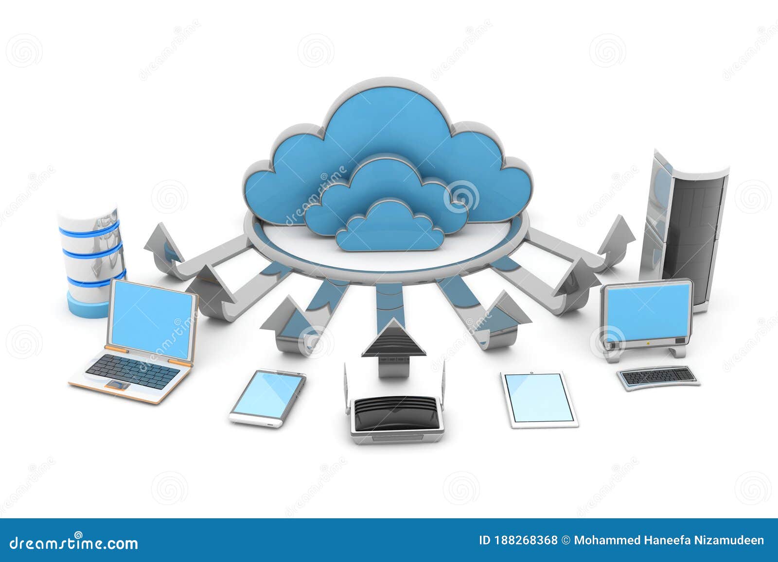 Cloud computing devices stock illustration. Illustration of internet ...