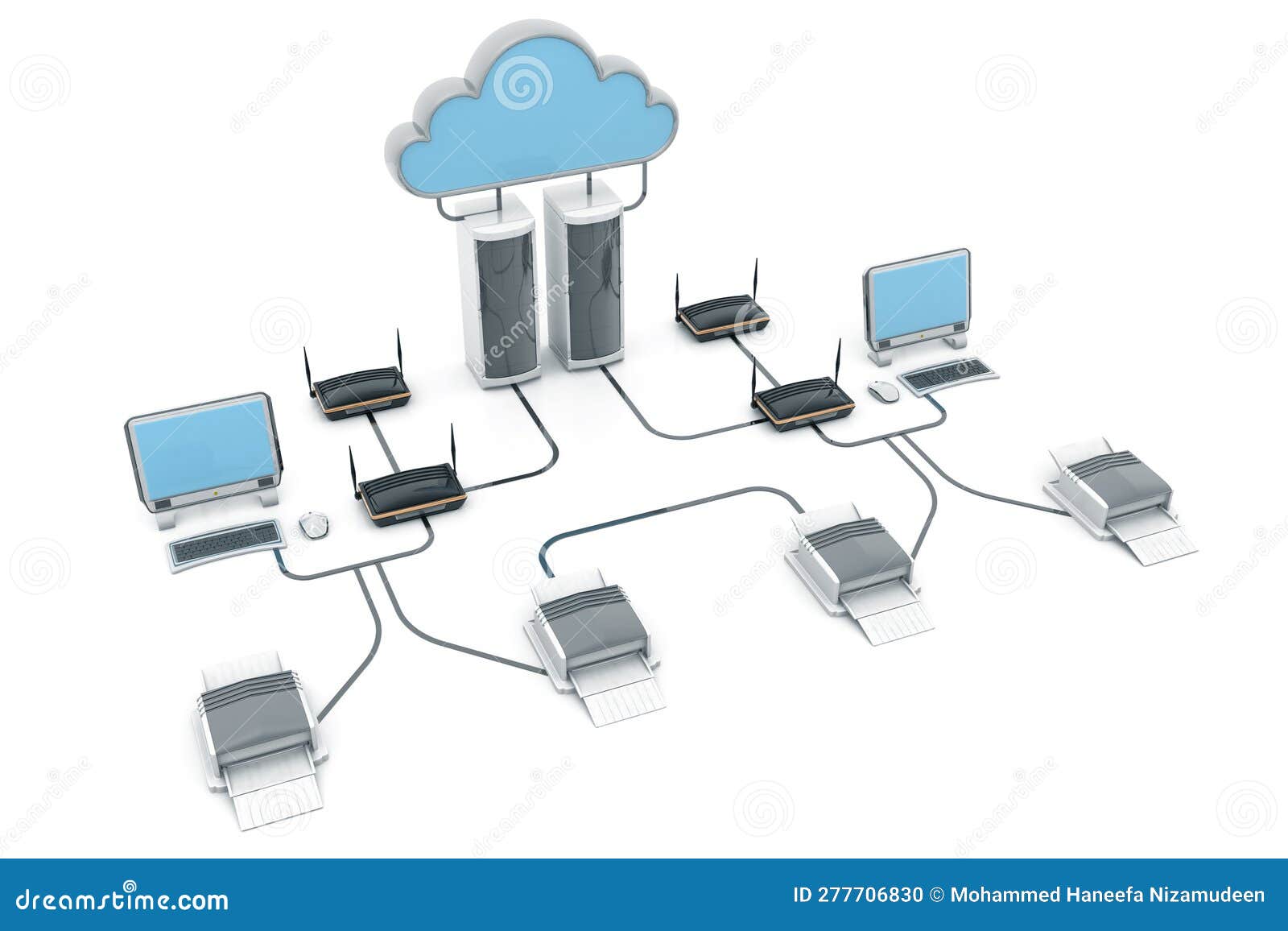 Cloud computing devices stock illustration. Illustration of server ...