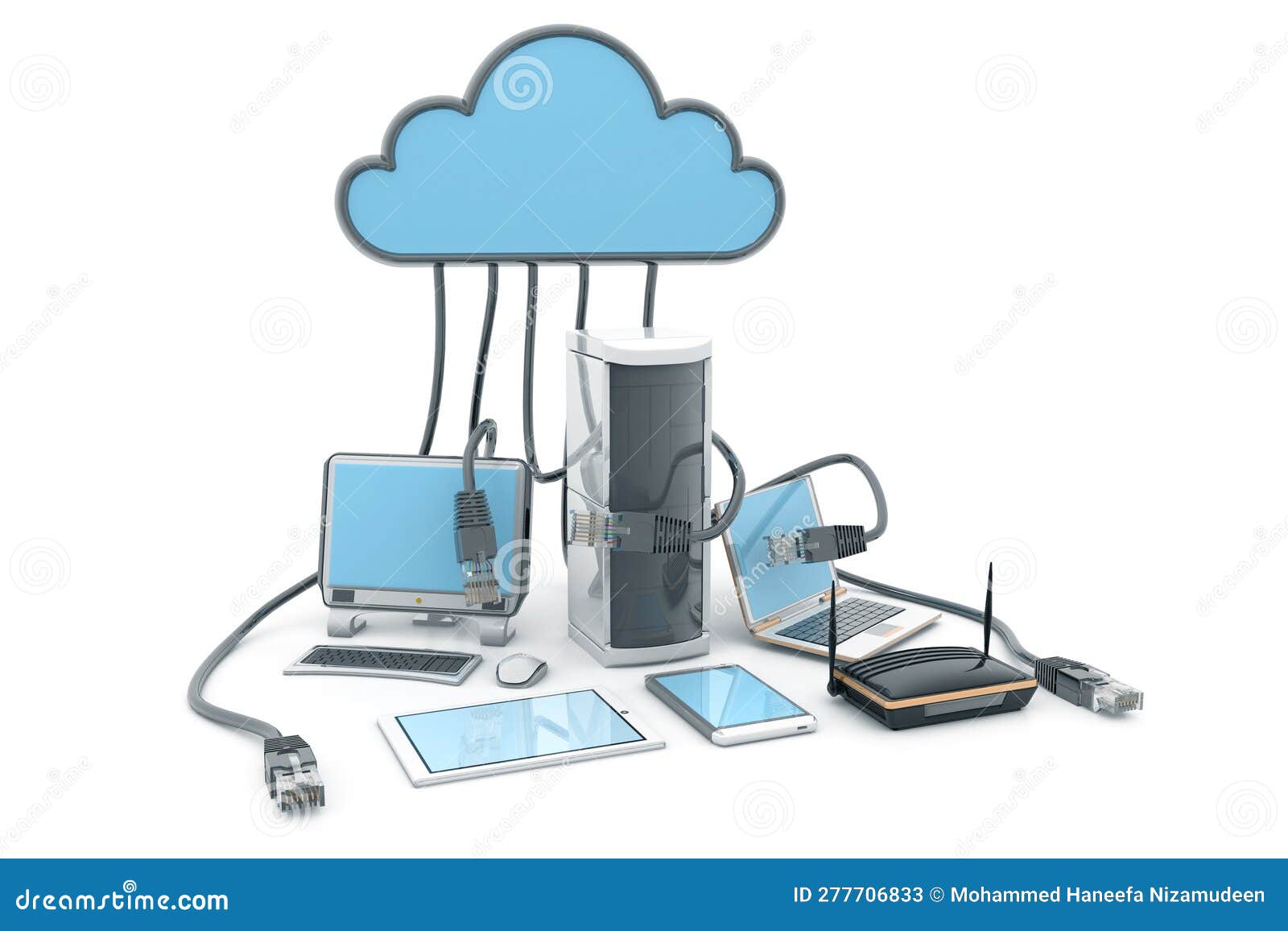 Cloud computing devices stock illustration. Illustration of virtual ...
