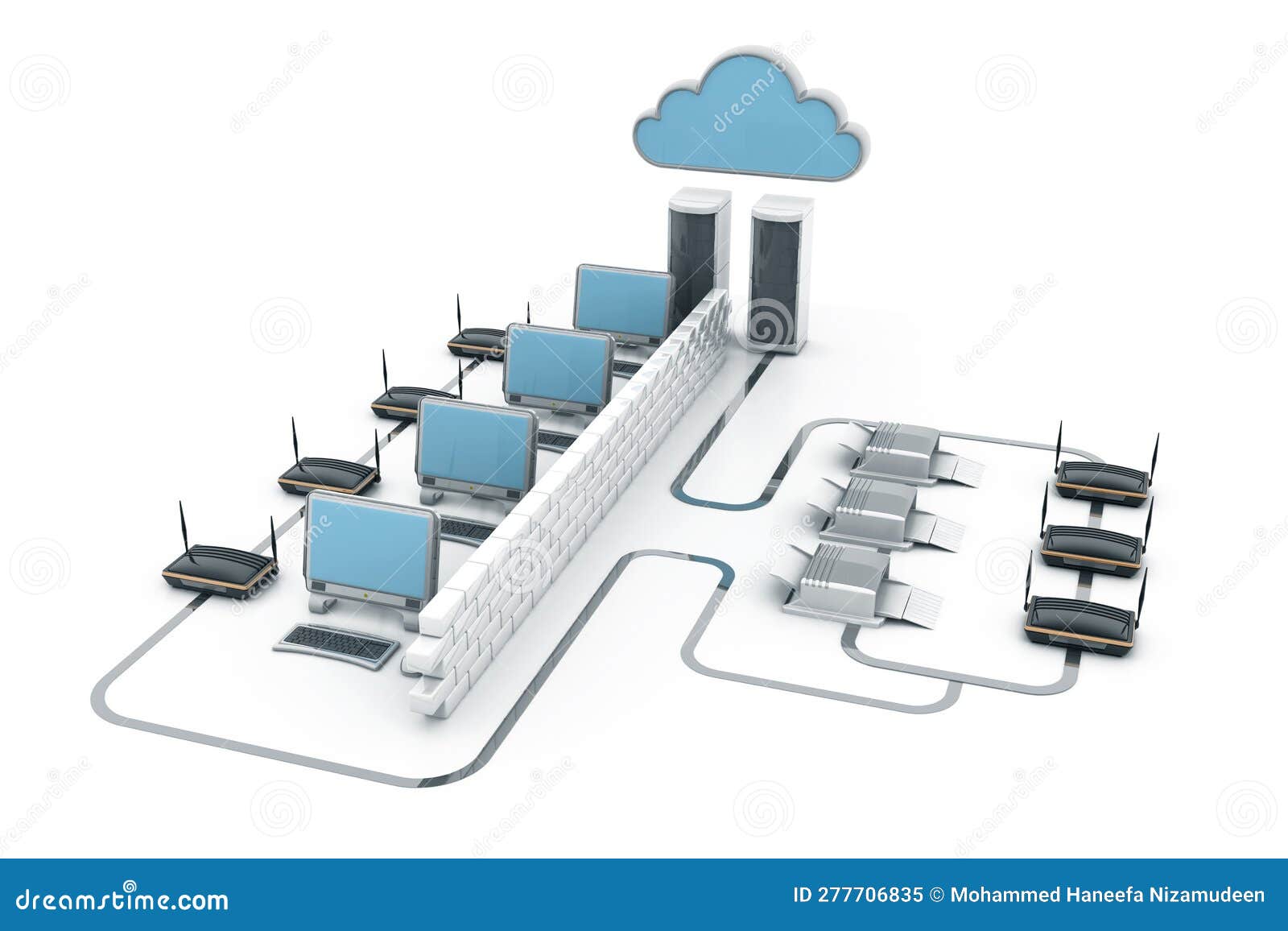 Cloud computing devices stock illustration. Illustration of high ...