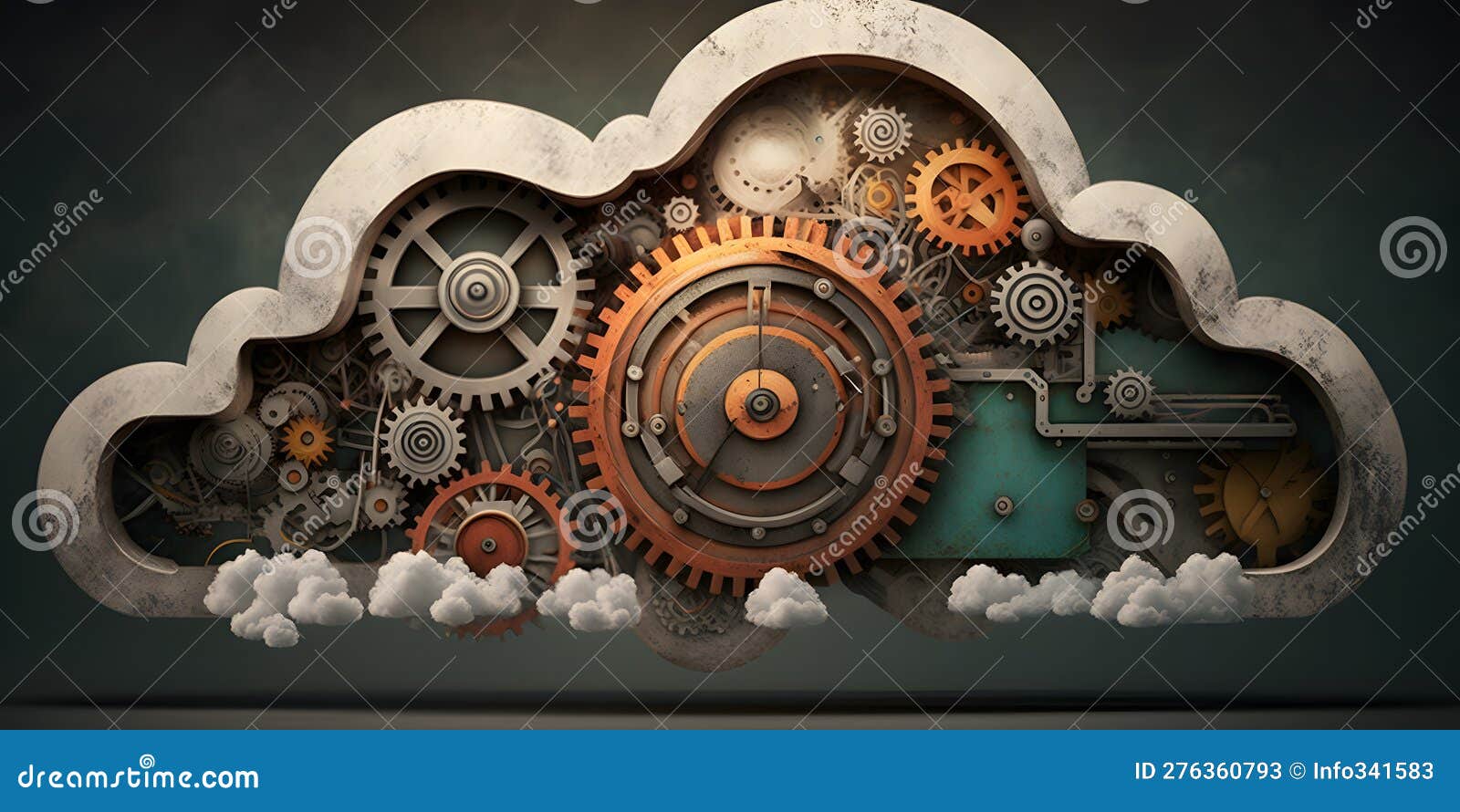 Cloud Computing Devops Automation Two Created With Generative Ai Stock Illustration