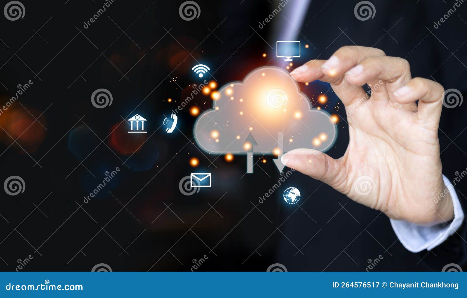 Digital Image of the Cloud Technology. Stock Image - Image of computing ...