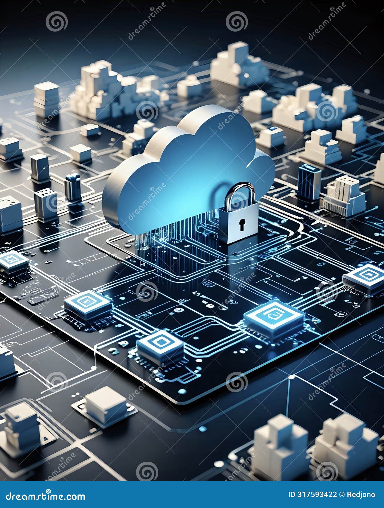 Cloud Computing Concept Graphic Design Stock Illustration - Illustration of password, server ...