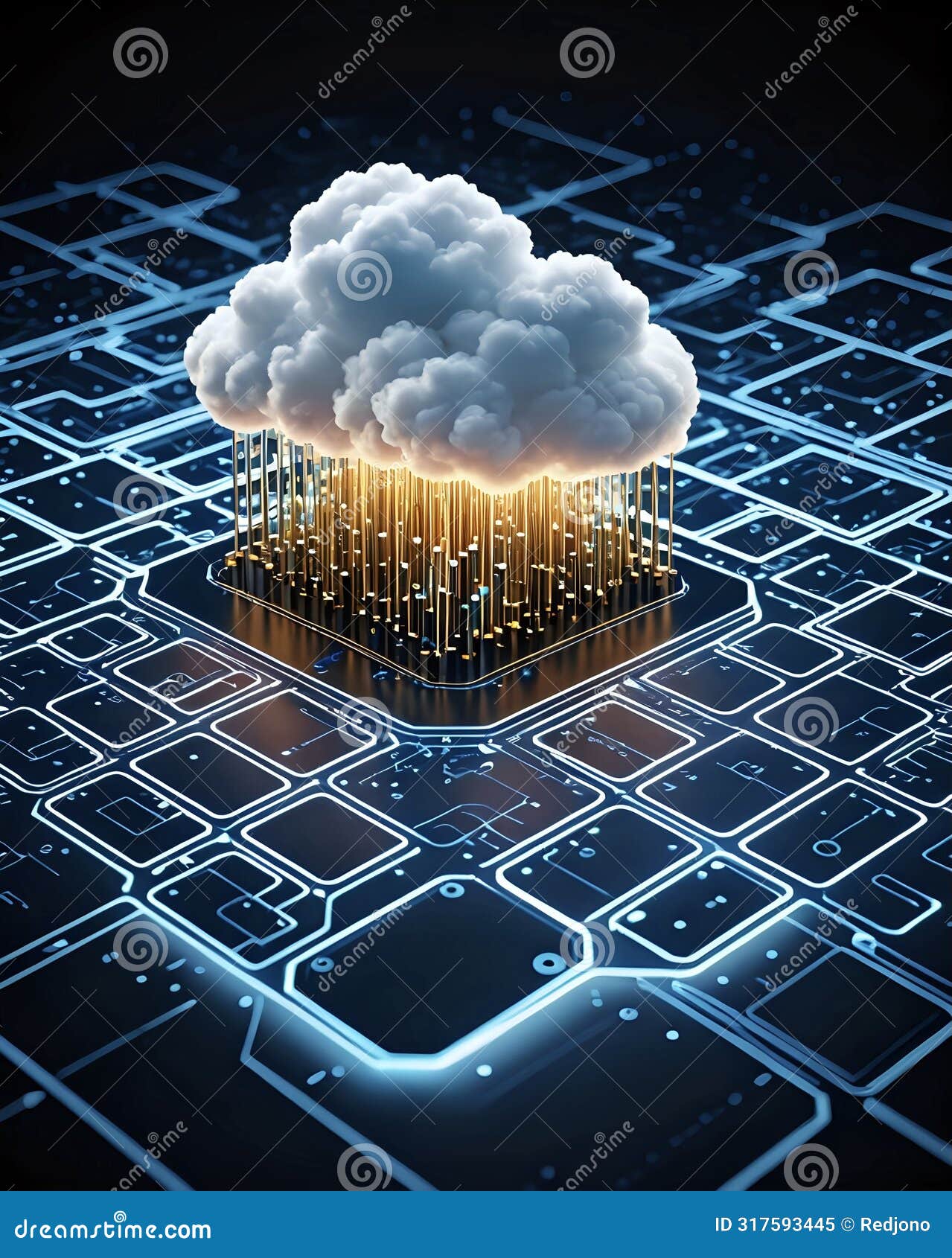 Cloud Computing Concept Graphic Design Stock Illustration - Illustration of safe, connection ...