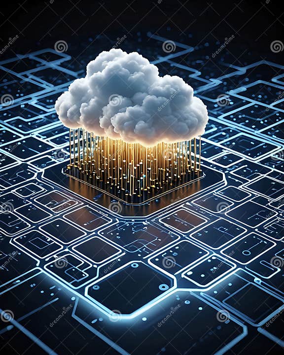 Cloud Computing Concept Graphic Design Stock Illustration - Illustration of safe, connection ...